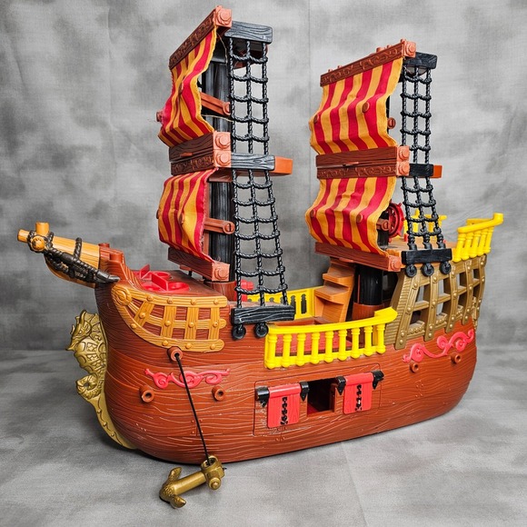Toys | Fisherprice Large Pirate Ship Rolling Toy Wmoving Parts 206 ...